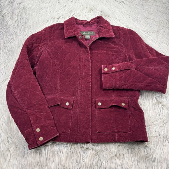 Eddie Bauer | Jackets & Coats | Eddie Bauer Womens M Burgundy Quilted ...